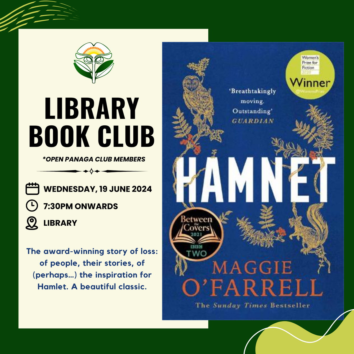 Library Book Club: Hamnet – Panaga Club