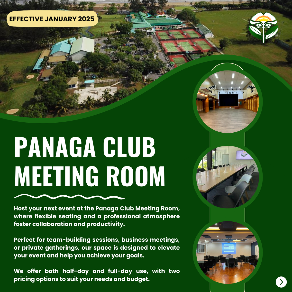 Plan Your Meetings with Ease: Panaga Club's New Pricing Start January