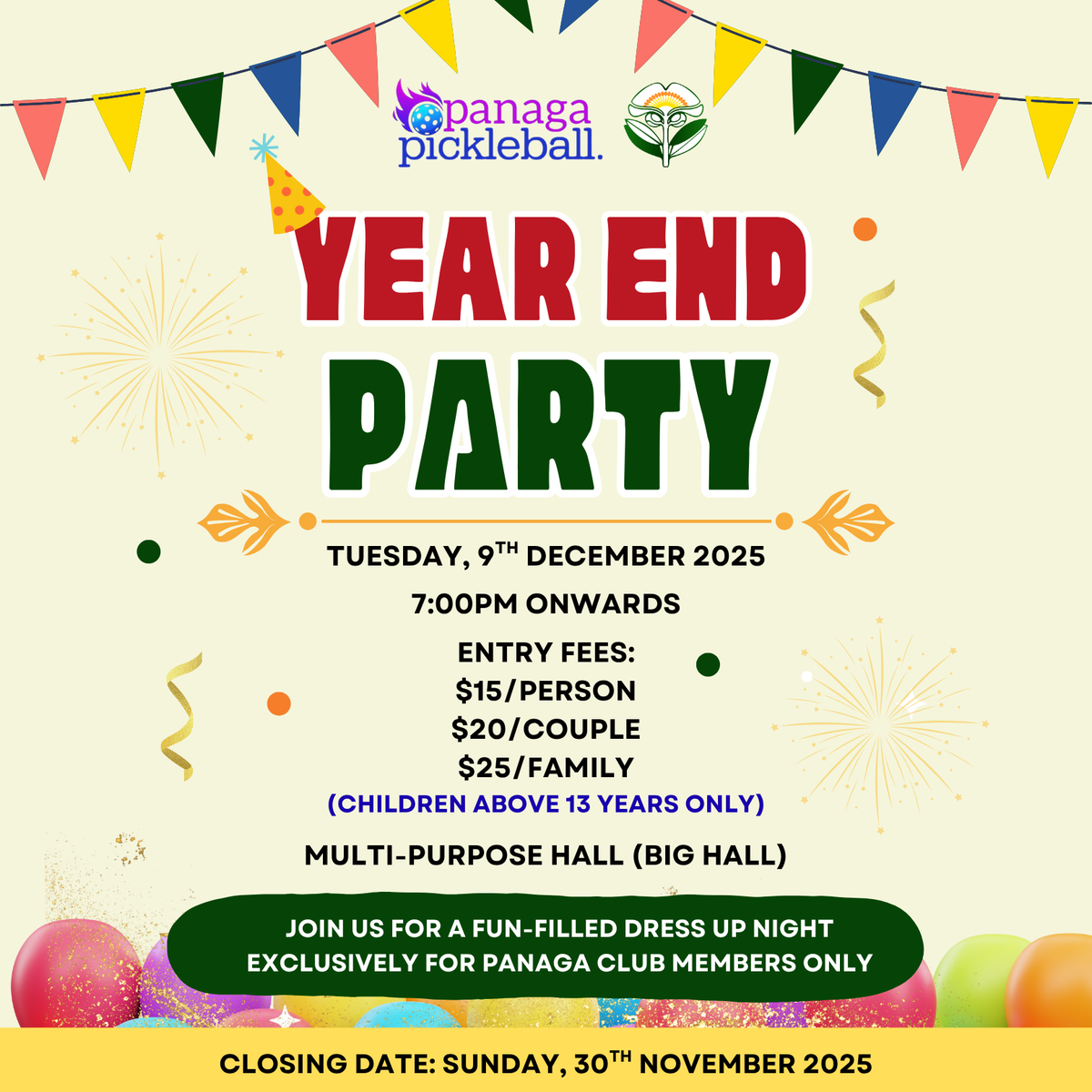 Panaga Pickleball Year End Party – Panaga Club