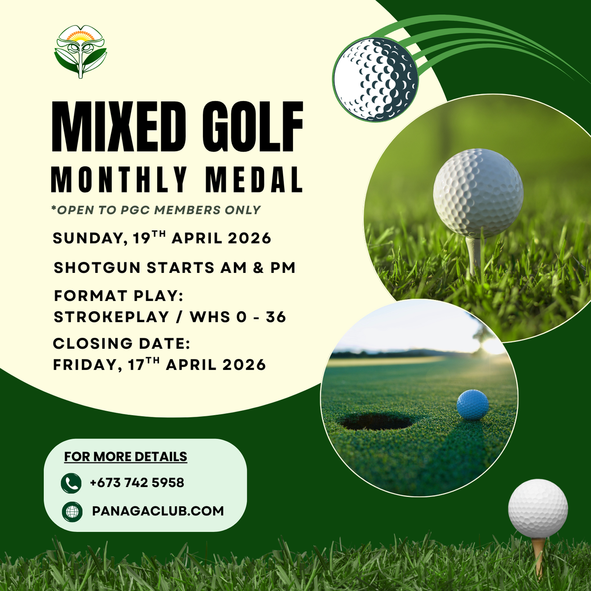 April Mixed Golf Monthly Medal – Panaga Club