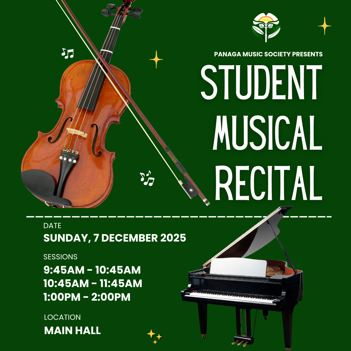 Student Musical Recital – Panaga Club