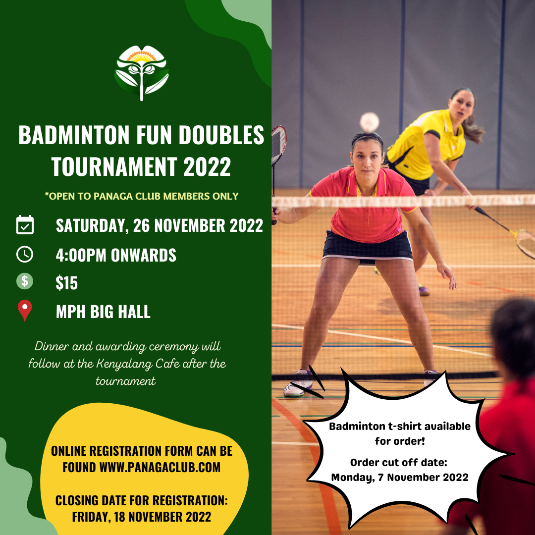 Badminton Fun Doubles Tournament 2022 – Panaga Club