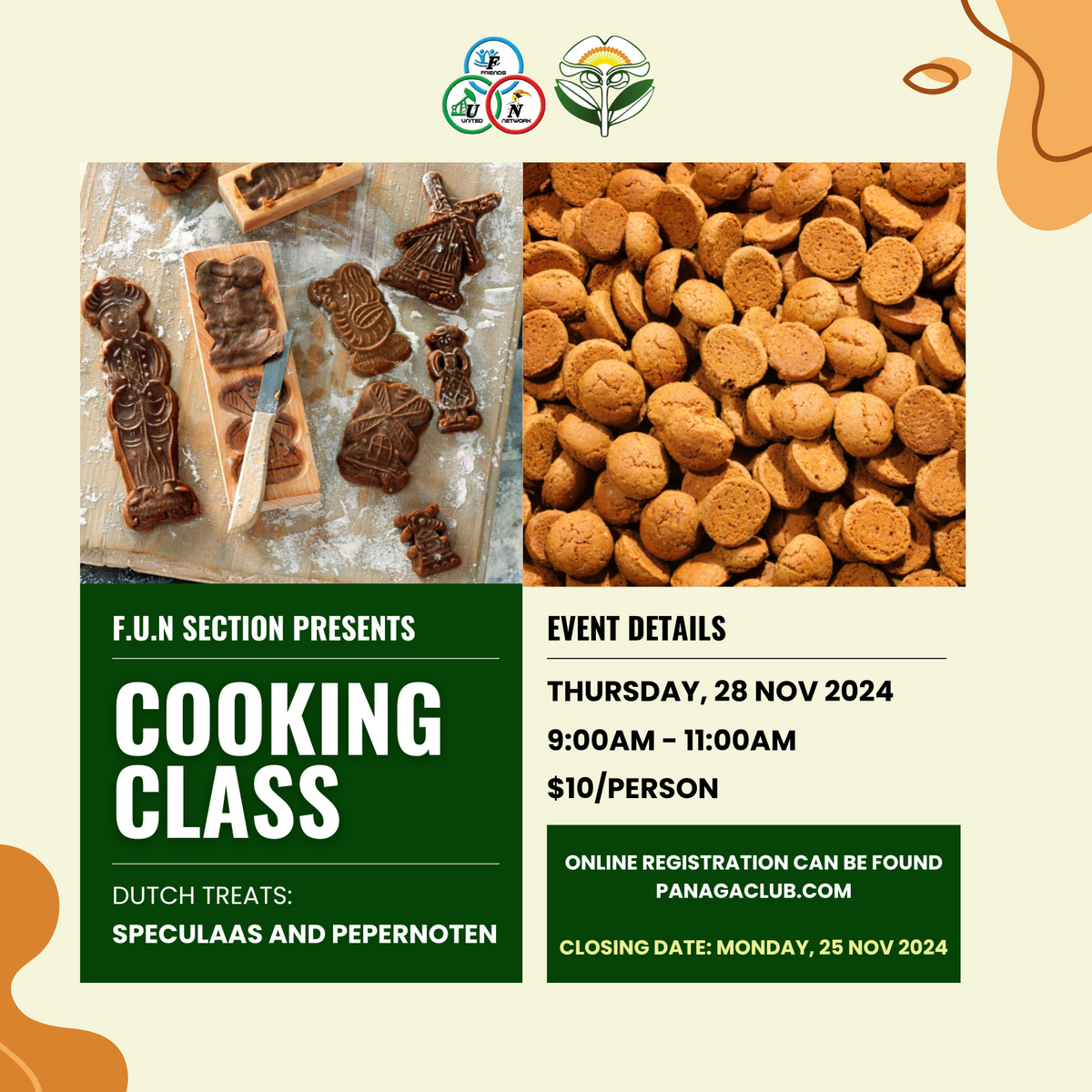 FUN Section Presents Cooking Class; Dutch Treats – Panaga Club