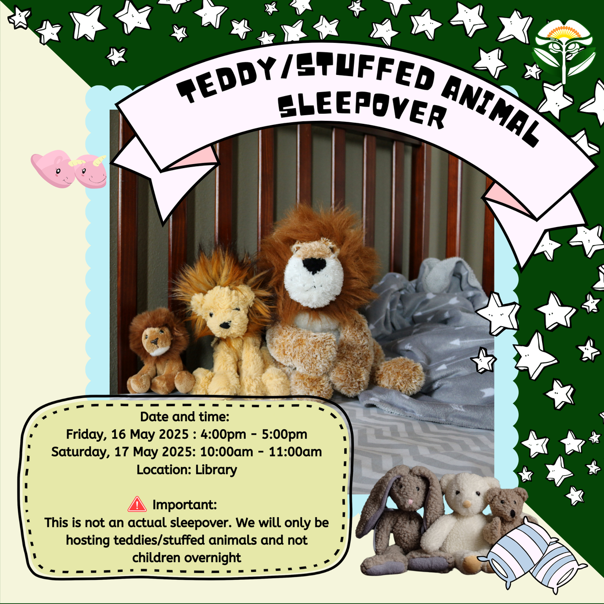 Teddy/Stuffed Animal Sleepover – Panaga Club