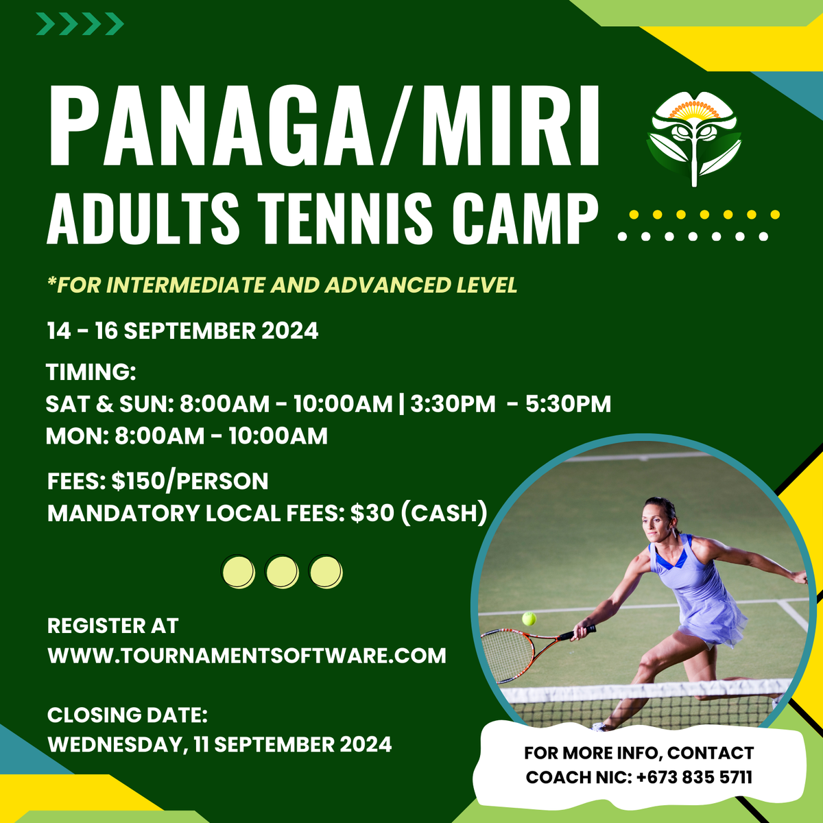 Panaga/Miri Adults Tennis Camp – Panaga Club