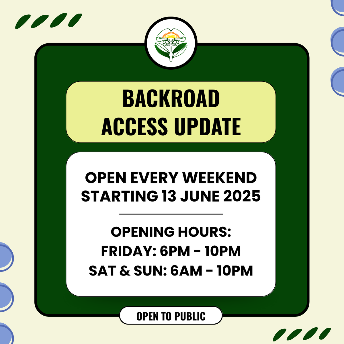 Backroad Access Update – Panaga Club