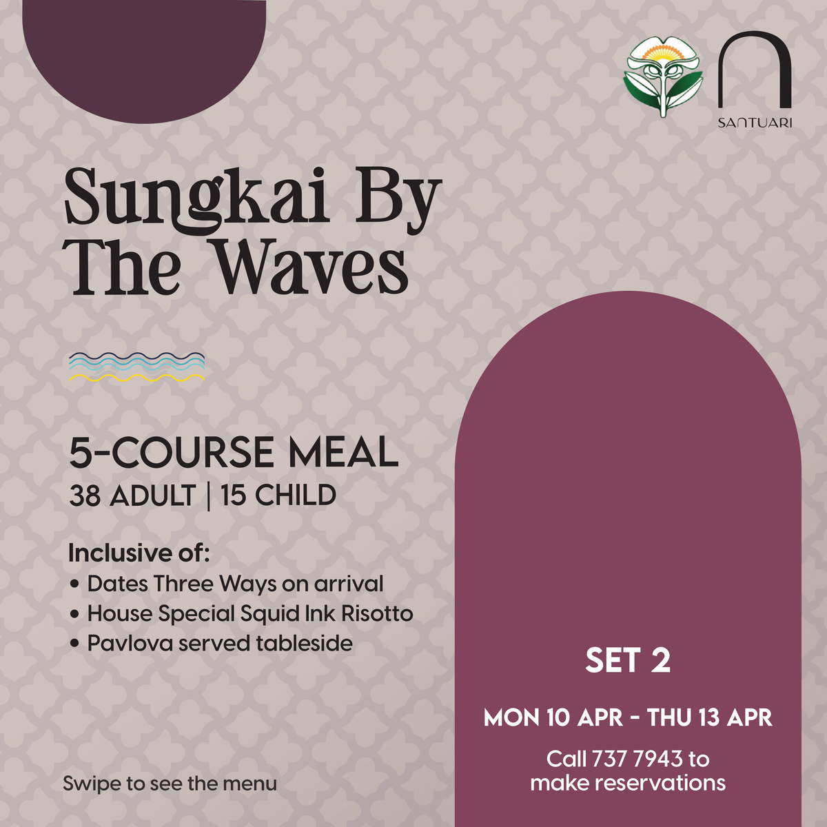 Sungkai By The Waves 5-Course Meal : 10 April - 13 April – Panaga Club