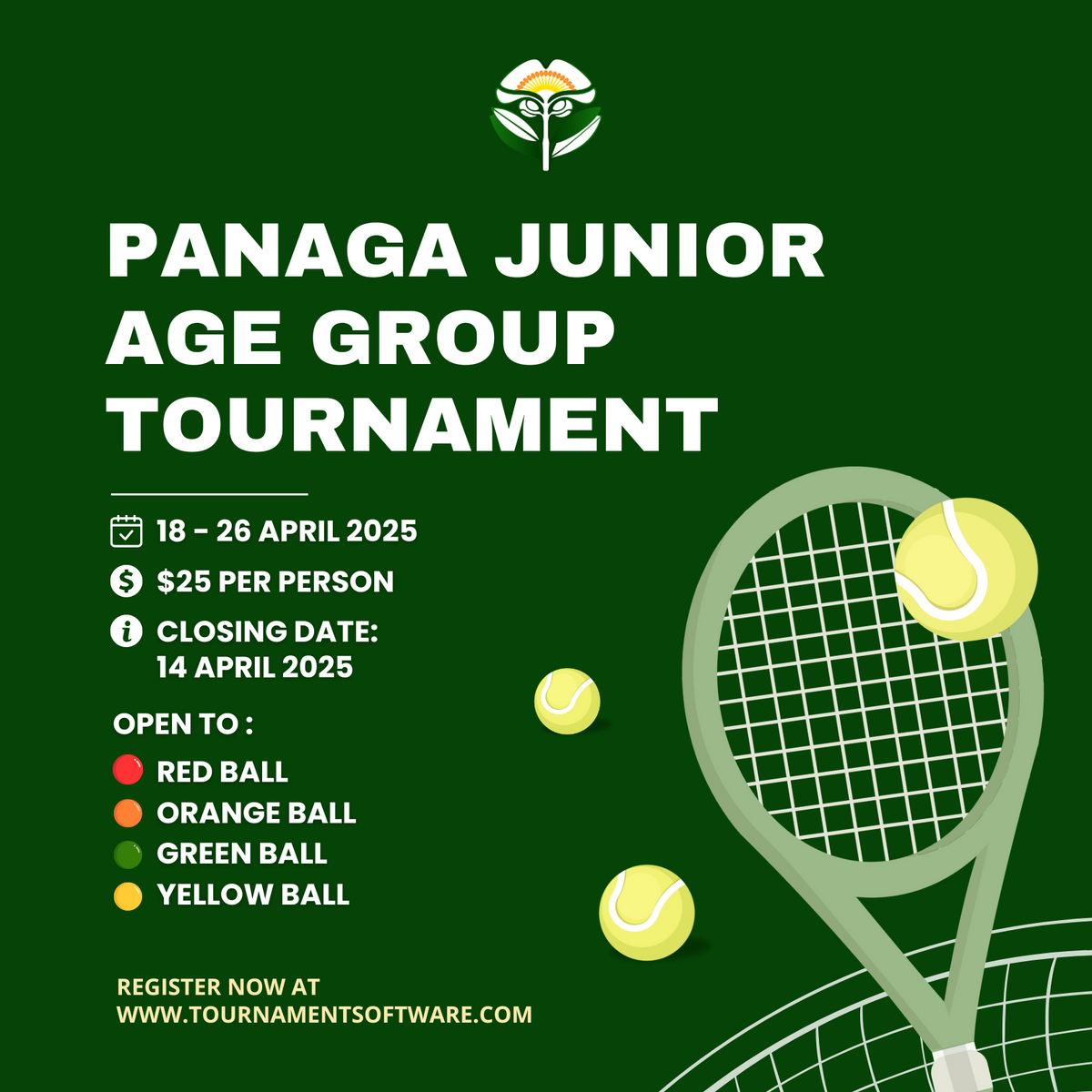 🏆 Panaga Junior Age Group Tournament - Registration Now Open! 🎾 ...