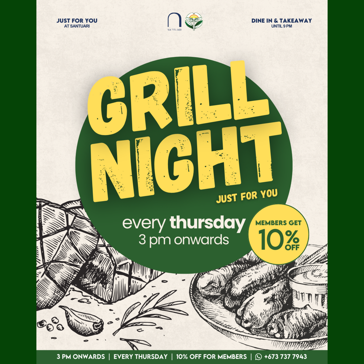 Grill Night Every Thursday with Santuari – Panaga Club