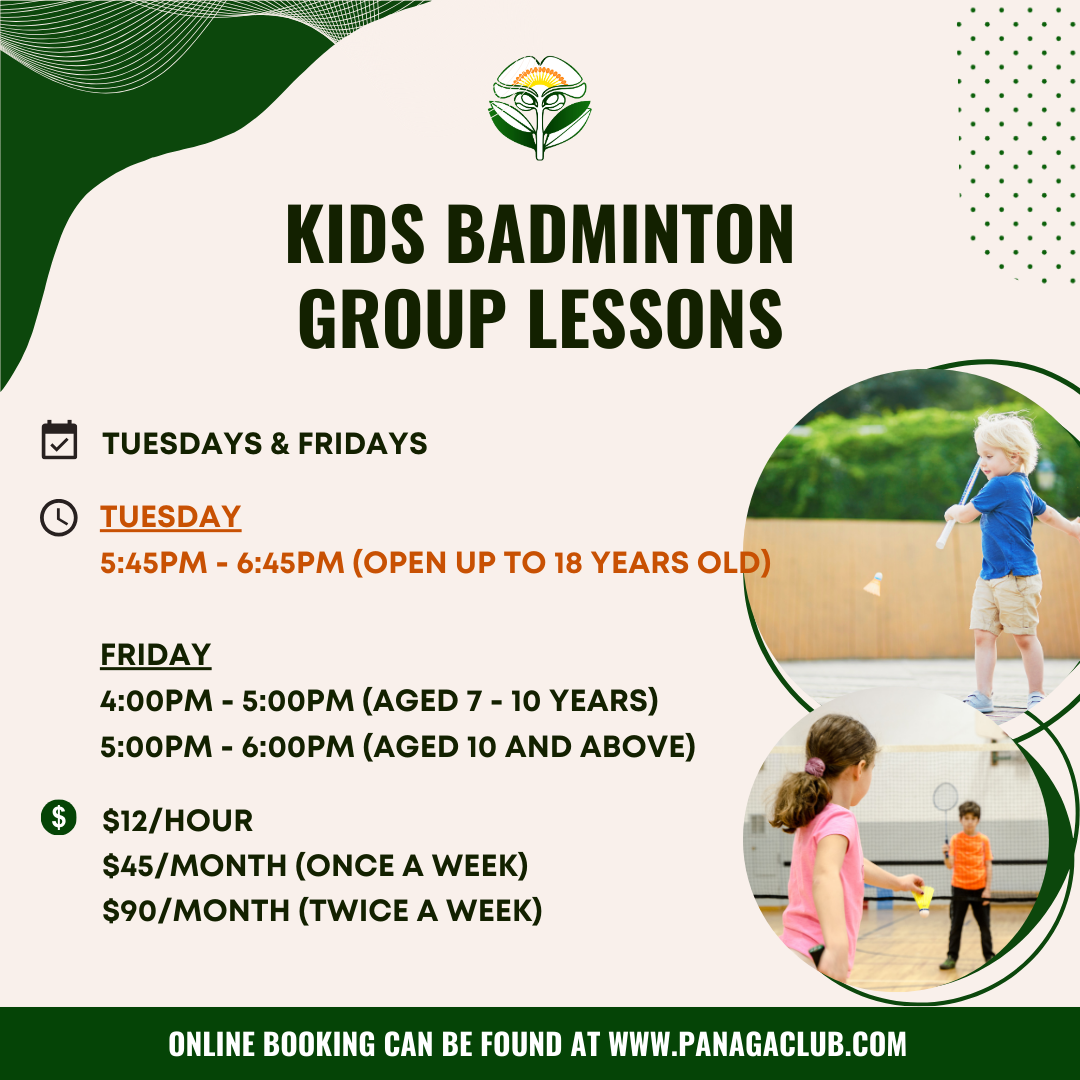 Kids Badminton Group Lessons – Panaga Club